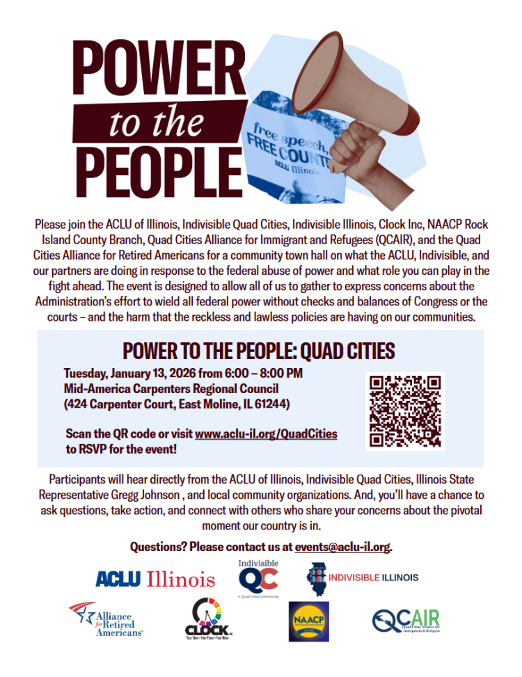 1/13/2026 @ 6PM – Power to the People: Quad Cities Community Town Hall ...